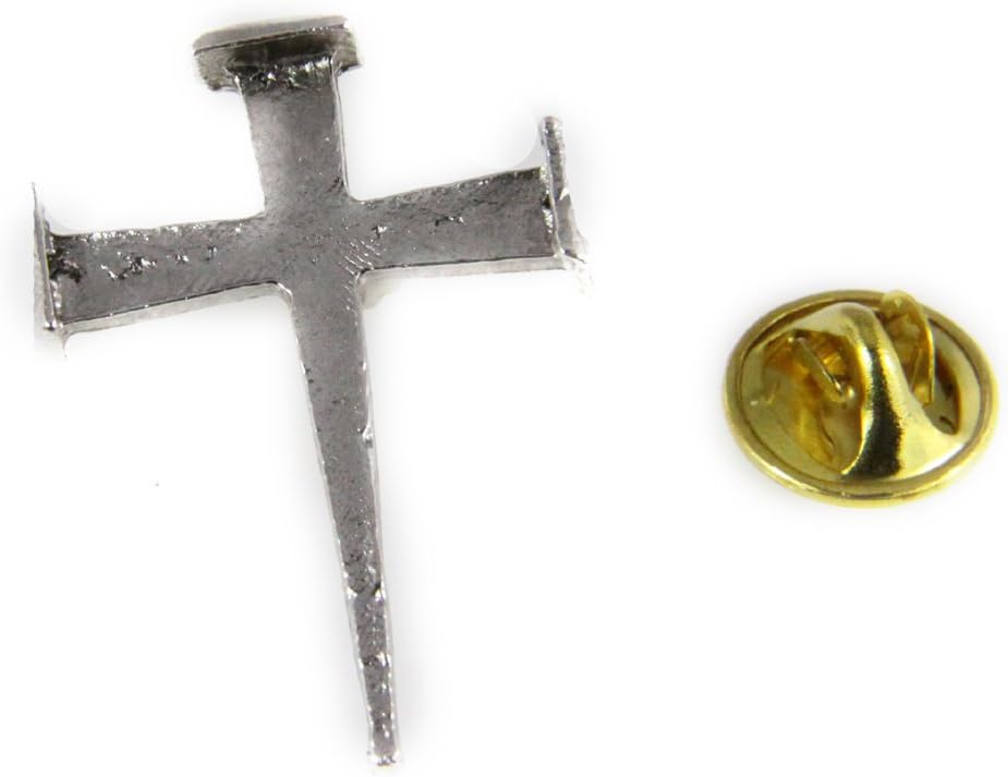 Amazon.com: 6030459 Rugged Cross Nail Lapel Pin Crucifix Brooch Tie ...