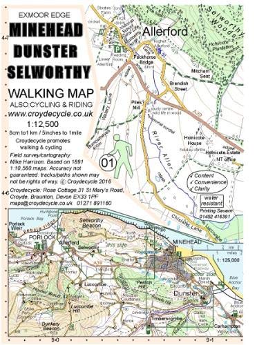 Minehead Dunster Selworthy Walking Map (01) : Harrison, Mike: Amazon.co ...