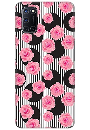 Polka Stripes & Rose Pattern Printed Back Cover Phone Case for Oppo A52 ...