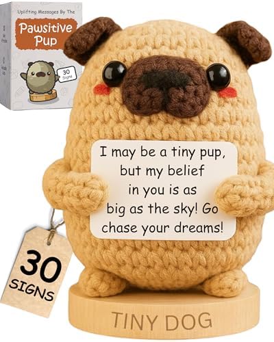 Amazon.com: Dog lover Gifts for Women - Handmade Positive Crochet ...