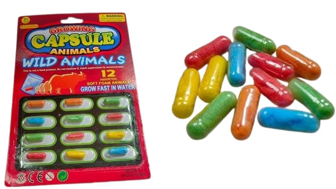 Water Grow Foam Magic Capsules Toys - 2 Different Theme Packs (Each 12 ...