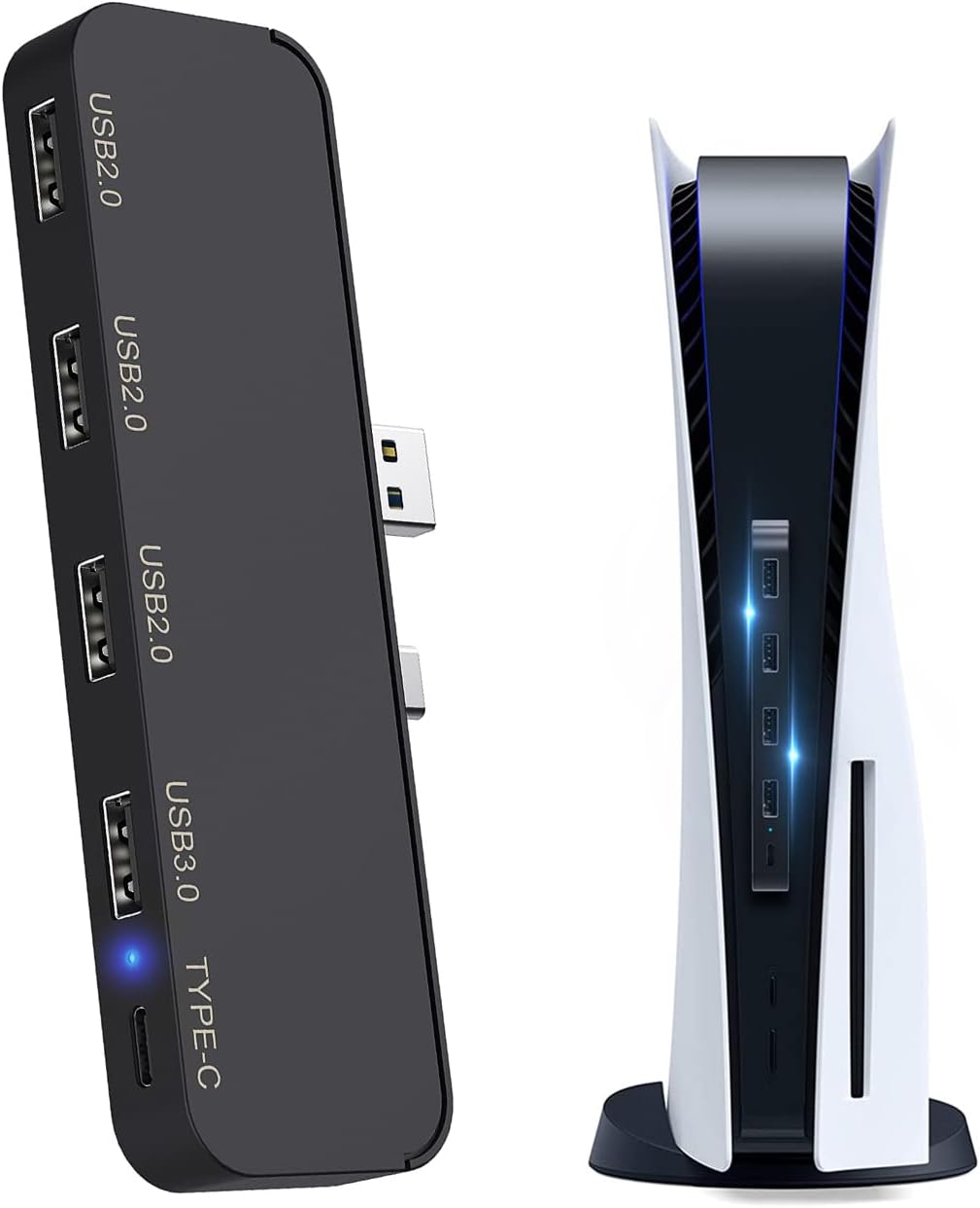 6 Port USB Hub für PS5, High-Speed Expansion Hub Charger Splitter ...