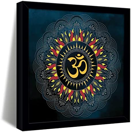 ArtX Om Blue Big Canvas Painting For Living Room With Frame ...