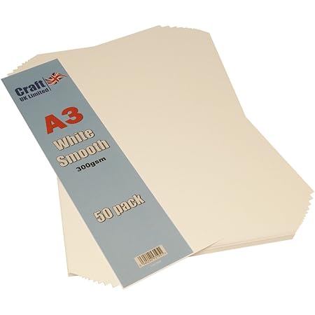 50 Sheets, A3 300gsm Card Thick Art Paper - White : Amazon.co.uk: Home ...