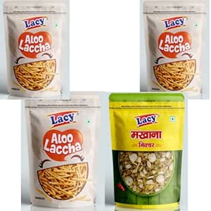Aloo Laccha (X3)) & Makhana Mixture : Amazon.in: Grocery & Gourmet Foods
