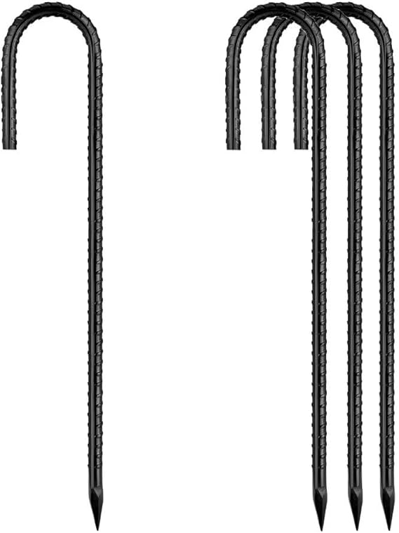 Amazon.com : Rebar-Stakes-12-Inch, Ground Stakes Heavy Duty J-Hook ...