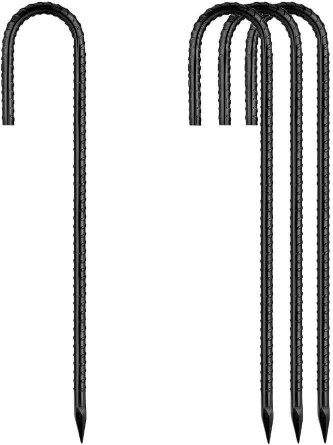 Amazon.com : Rebar-Stakes-12-Inch, Ground Stakes Heavy Duty J-Hook ...
