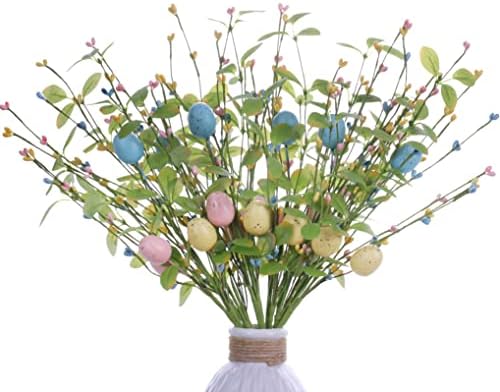 Amazon.com: YBB 8Pcs Easter Floral Egg Picks, 12.2in Artificial Easter ...