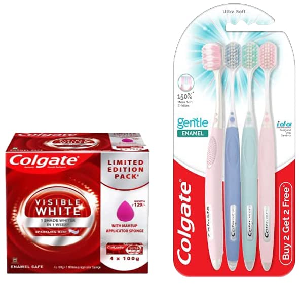 Buy Colgate Visible White Toothpaste with Makeup Applicator Sponge ...