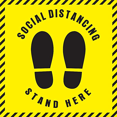 2x SIGNSTICK Floor Sticker Corona Social Distancing Self Adhesive ...