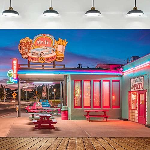 Amazon.com : KIKIDOR 10x7ft Retro Restaurant Backdrop Route 66 ...