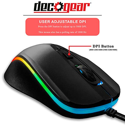 Snapklik.com : Wired Gaming Mouse 800-5000 Adjustable DPI High ...