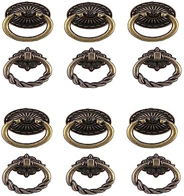 Leadigol 12PCS Vintage Ring Pulls,Knobs Pulls Handle Dresser Cabinet ...