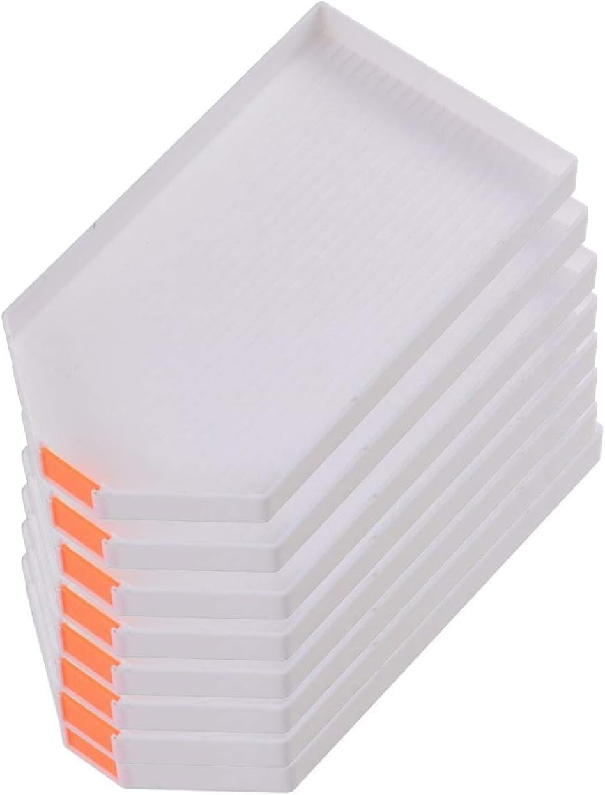 Amazon.com: SINJEUN 20 Pcs White Diamond Trays Painting with Funnel ...
