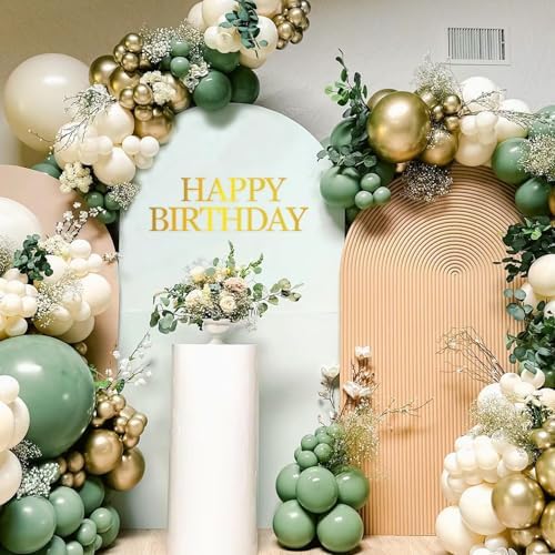 Amazon.com: Happy Birthday Sign for Backdrop, Gold Large Adhesive Sign ...