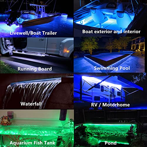Snapklik.com : Marine Submersible Boat LED Strip Lights, 12V 4FT IP68 ...