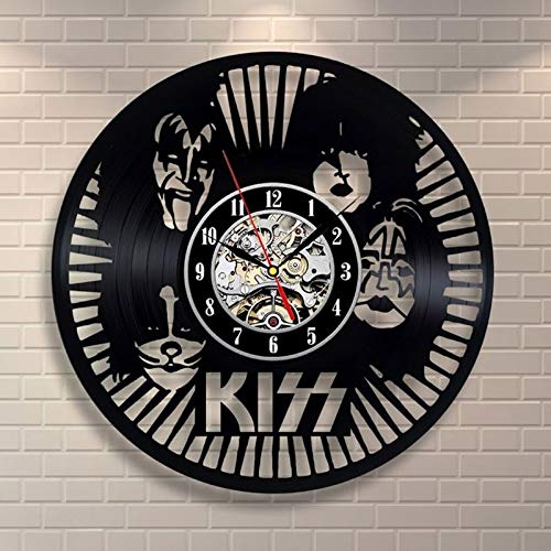 Amazon.com: Kus Rock Band Record Clock Gift for KISS Fans Creative Wall ...
