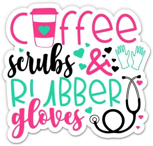 Amazon.com: Coffee Scrubs and Rubber Gloves Sticker Decal : Electronics