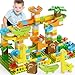 Amazon.com: JIXIn Dinosaur Marble Run Building Blocks 187Pcs ...