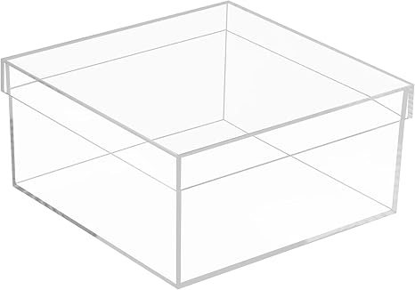 Amazon.com: Worasign Clear Acrylic Square Cube Plastic Box, Plastic ...