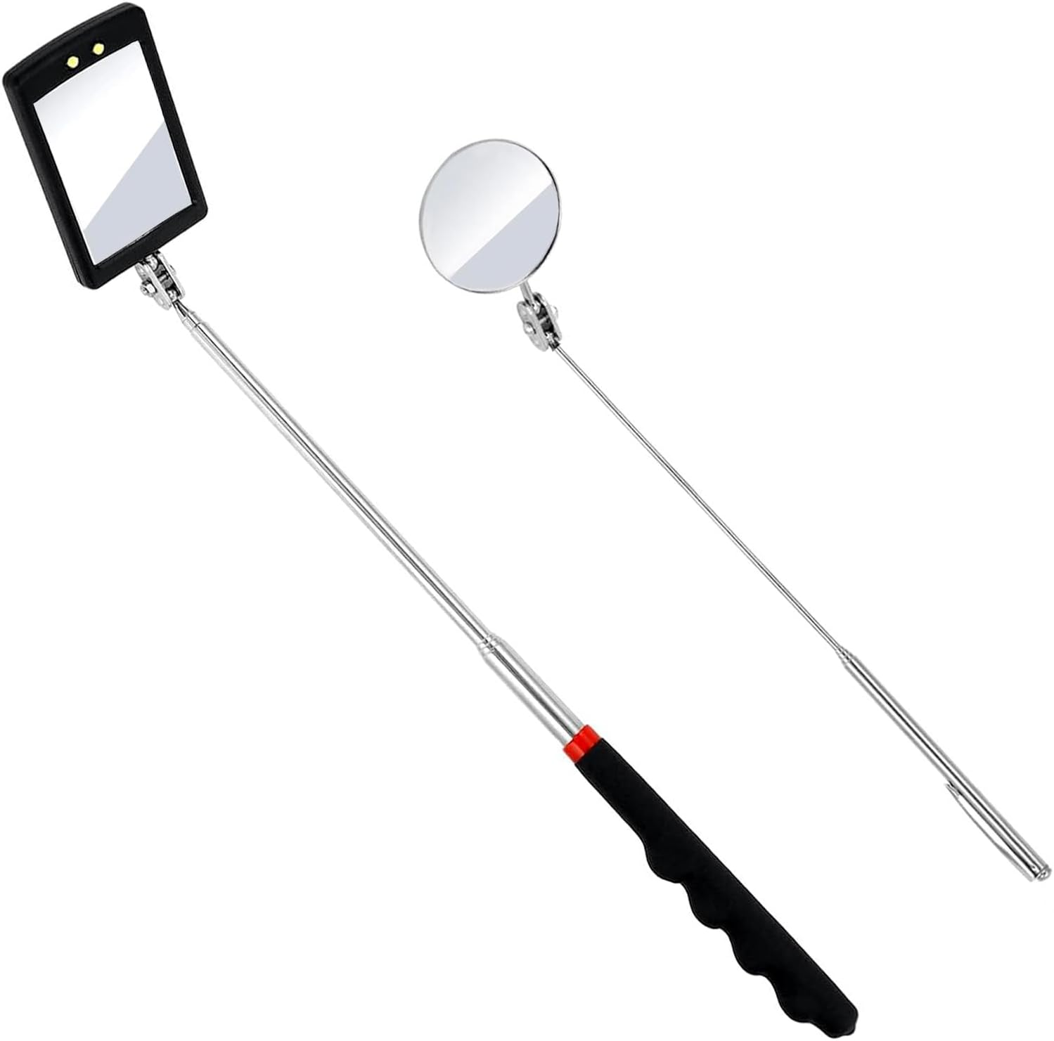 JinRui-T 2PCS Telescopic Inspection Mirror, LED Telescopic Inspection ...