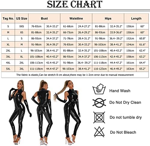 FEOYA- Femme Cuir Combinaison Sexy métallique Catsuit Costume Catwoman ...