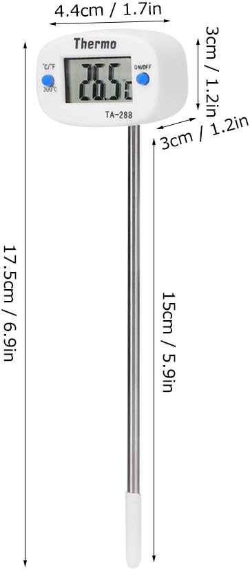 Review 2Pcs Food Cooking Thermometer TA288 Long Probe Digital Meat ...