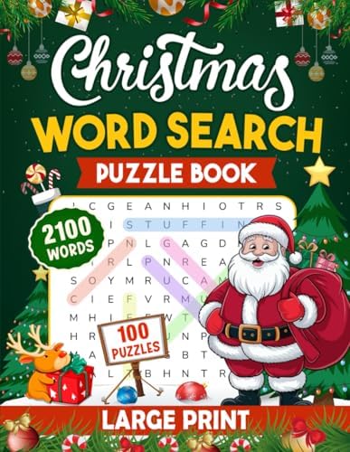 Amazon.com: Christmas Word Search: 100 Large Print Puzzles with 2100 ...