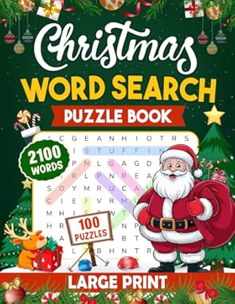Christmas Word Search: 100 Large Print Puzzles with 2100 Joyful ...