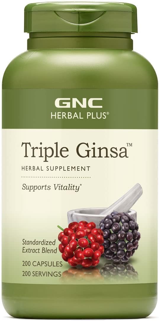 Amazon.com: GNC Herbal Plus Triple Ginsa Supplement, Supports Vitality ...