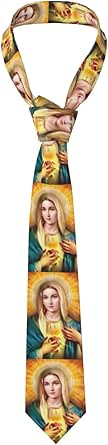 Amazon.com: DWWKWJ Virgin Mary Ties Men Necktie Women Silk Tie Unisex ...