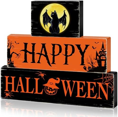 Amazon.com: Happy Halloween Decor and Reversible Merry Christmas Decor ...