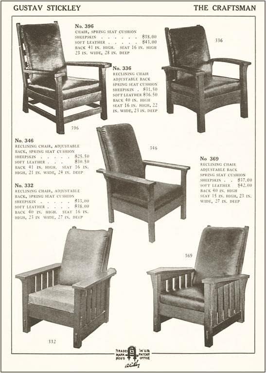 Amazon.com: Stickley Craftsman Wood and Leather Chairs - Vintage Image ...