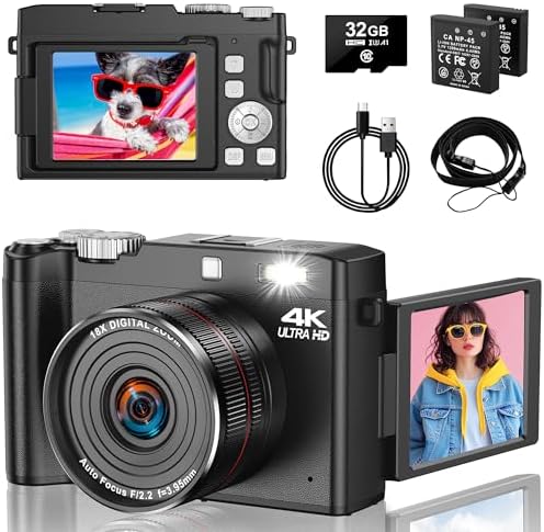 Easypix V64 Flip, Digital Camera with Flip Screen, Hinged 3.0 Inch ...