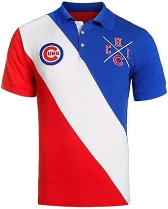 Amazon.com: FOCO MLB Chicago Cubs Cotton Rugby Polo Diagonal Stripe ...