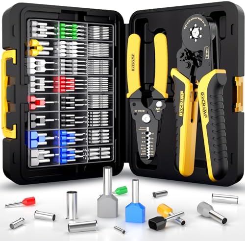 haisstronica Ferrule Crimping Tool kit,23-7 AWG Self-Adjusting Square ...