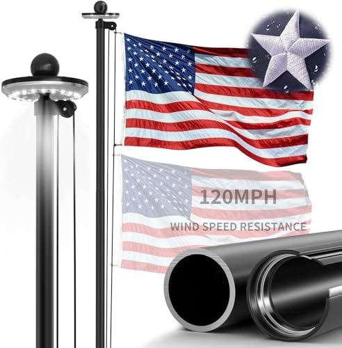 Amazon.com : FFILY 11 Gauge Heavy Duty Flag Pole, 25 FT Extra Thick ...
