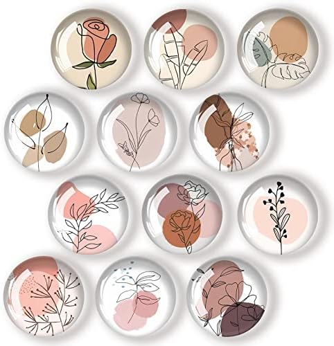 12Pcs Glass Strong Magnetic Refrigerator Magnet Fridge Sticker, Round ...