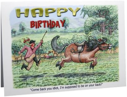 Armand Foster Happy Birthday Horses & Ponies Humour Cartoon A5 Funny ...