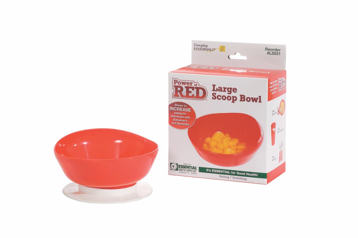 Amazon.com: Essential Medical Supply Power of Red Adaptive Scoop Bowl ...
