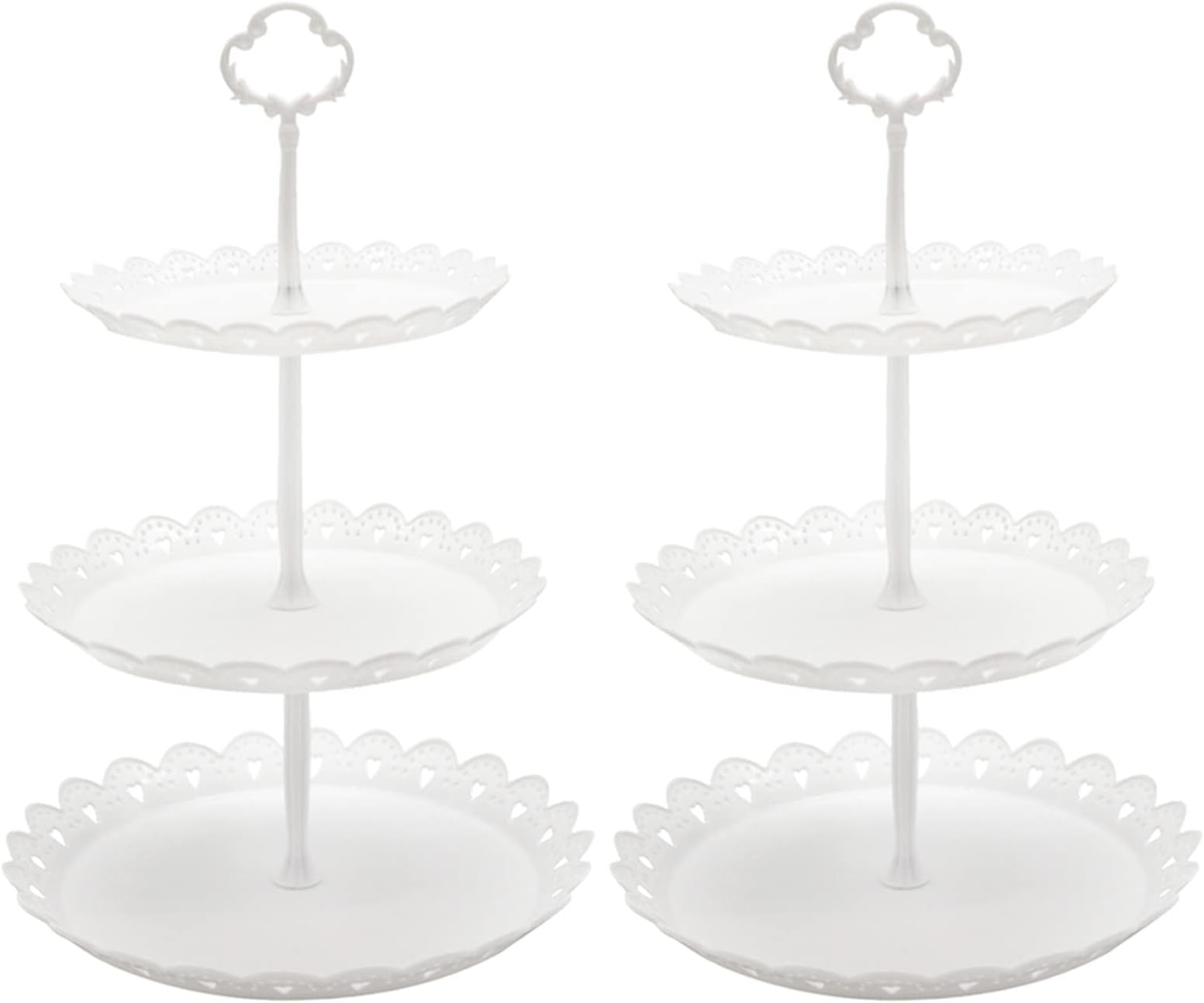 Amazon.com: Set of 2pcs 3 Tier Cupcake Stand, Plastic Party Dessert ...