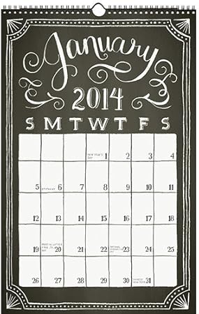 Amazon.com: Chalkboard Wall Grid 2014 Wall Calendar : Office Products