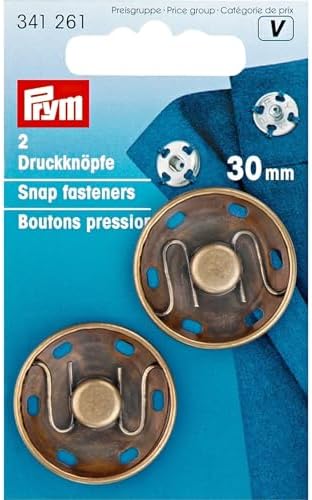 Prym 341261 Annäh-Druckknöpfe MS 30 mm altmessing, Gold : Amazon.de ...