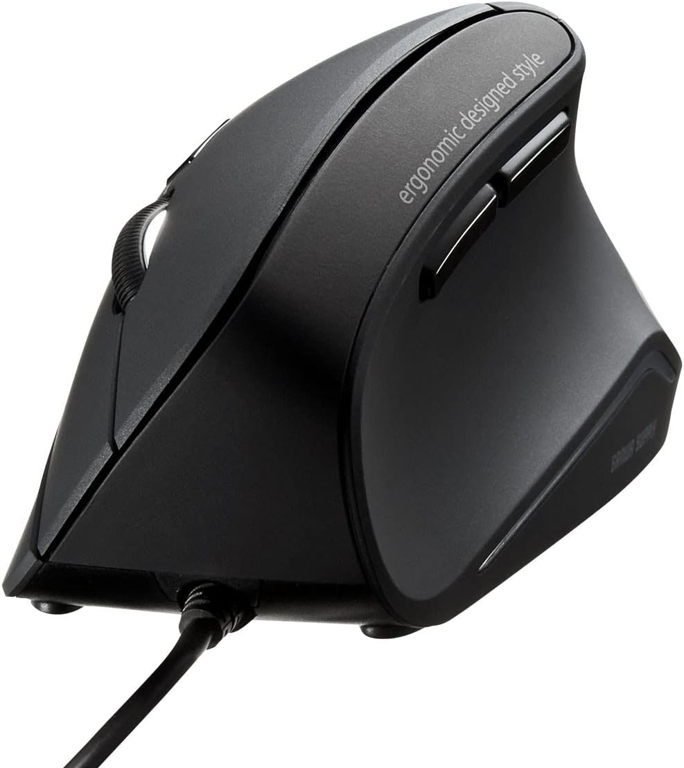 SANWA Wired Ergonomic Mouse, Silent Click Optical Vertical Mouse, 5 ...
