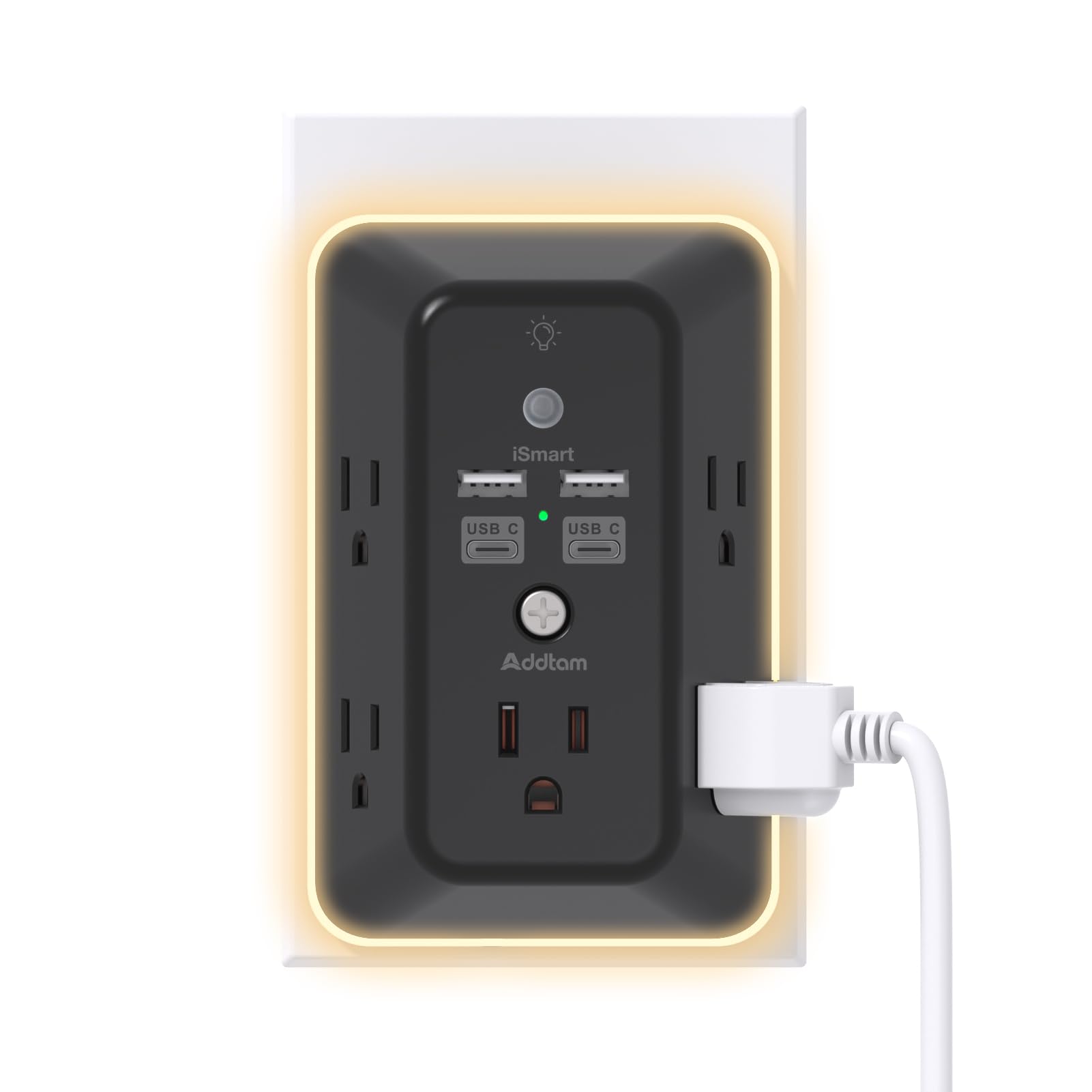 Amazon.com: Surge Protector, Outlet Extender with Night Light, Addtam 5 ...