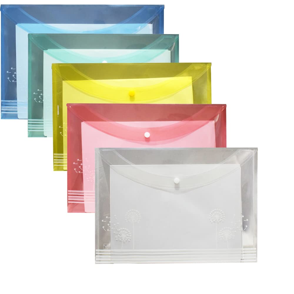 Pochette Plastique 100 Pcs Clear Plastic File Folders - A4 Size Snap ...