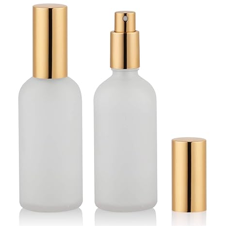 Amazon.com : Glass Spray Bottle 3.4oz, Empty Frosted Perfume Atomizer ...