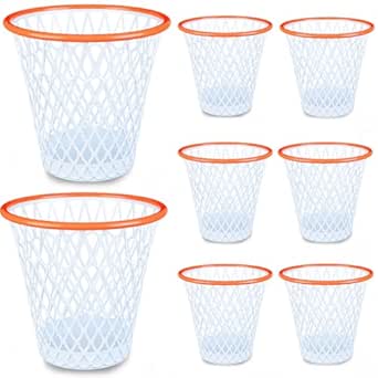 Amazon.com: 8 Pcs Basketball Trash Can 4.5 Gallon Basketball Garbage ...