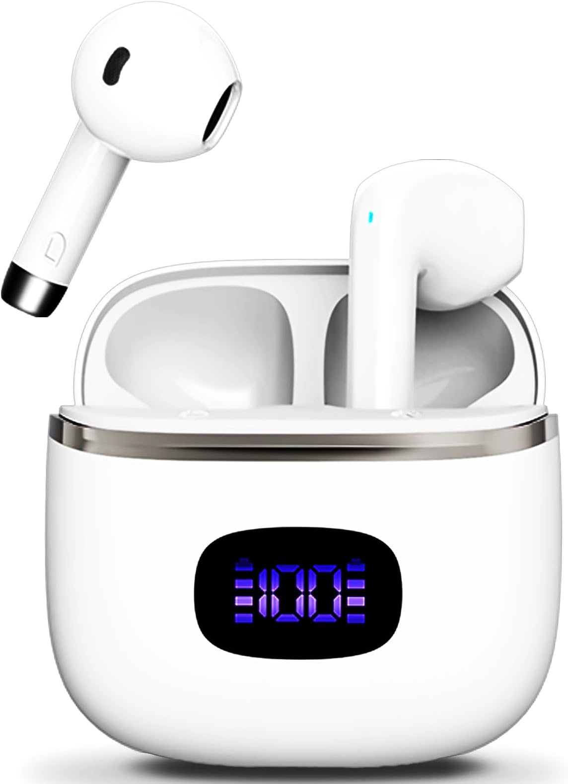 Wireless Earbuds Bluetooth 5.3 LED Display Headphones with ENC Mic,40H ...