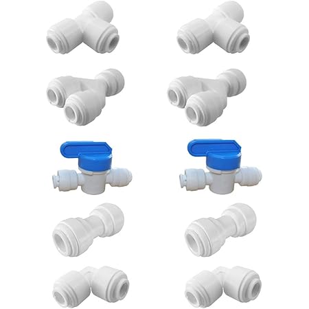 Amazon.com: PureSec 3/8 Water Line Fittings 3/8 Push to Connect ...